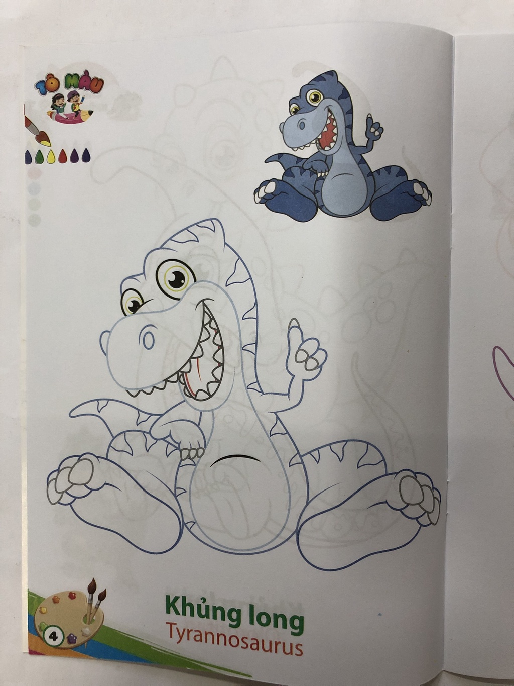 Book - Dinosaur Coloring - Bilingual English and Vietnamese | Shopee ...