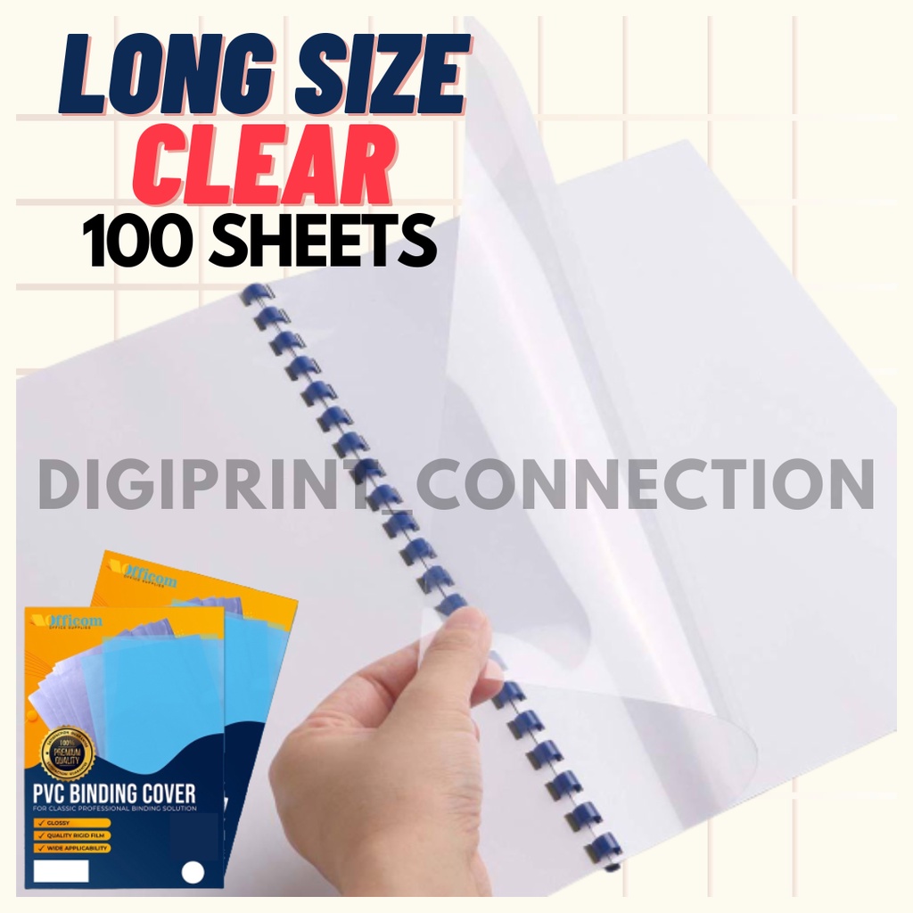 100pcs PVC Binding Cover Clear 200 microns A4 | Short | Legal || PP ...