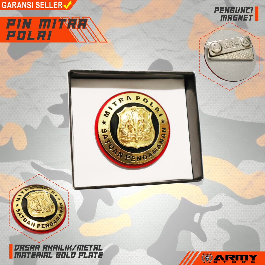 National Police Partner Security Guard Pin Magnetic Lock | Shopee ...