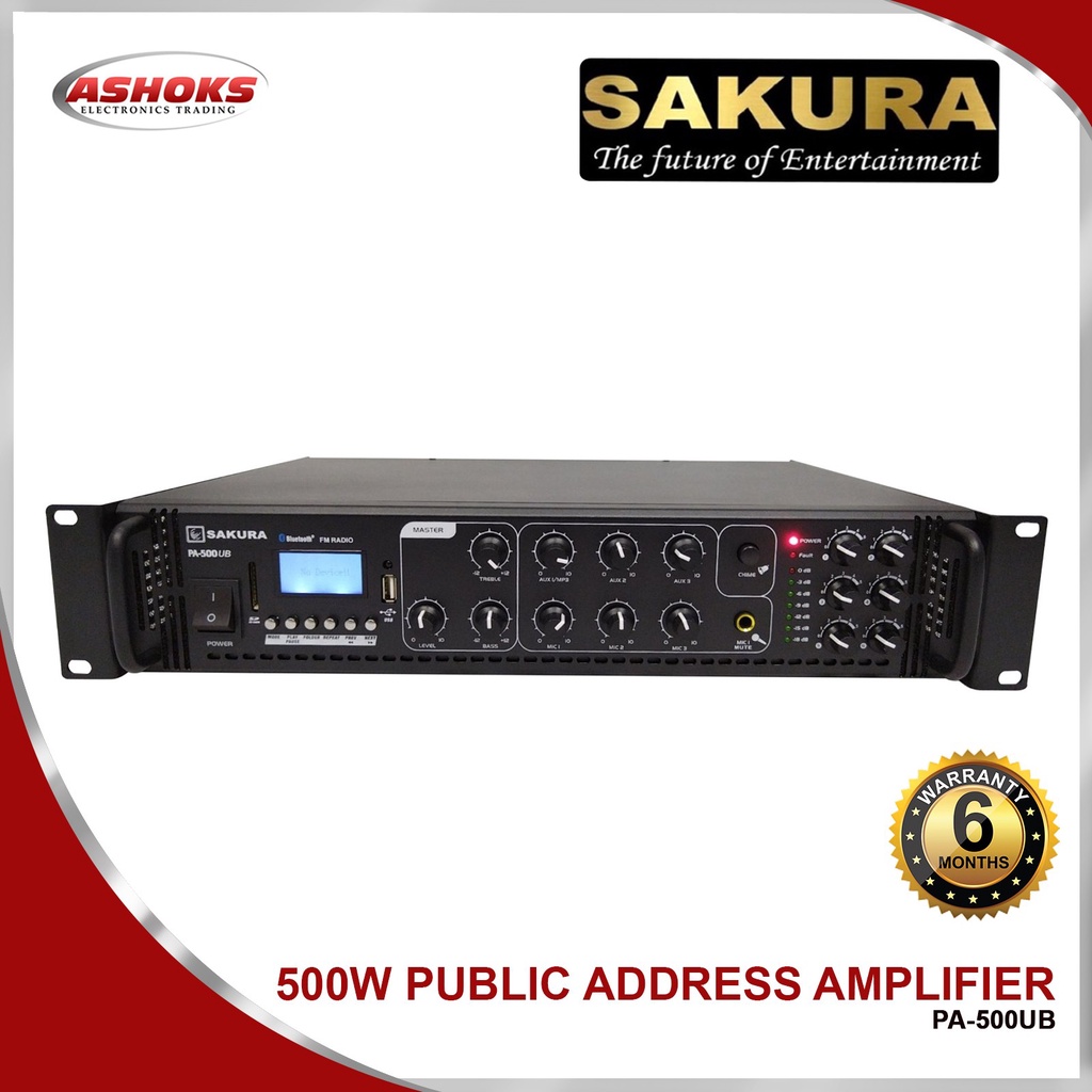SAKURA PA 500UB / Public Address Amplifier / 500W /Bluetooth, LCD ...