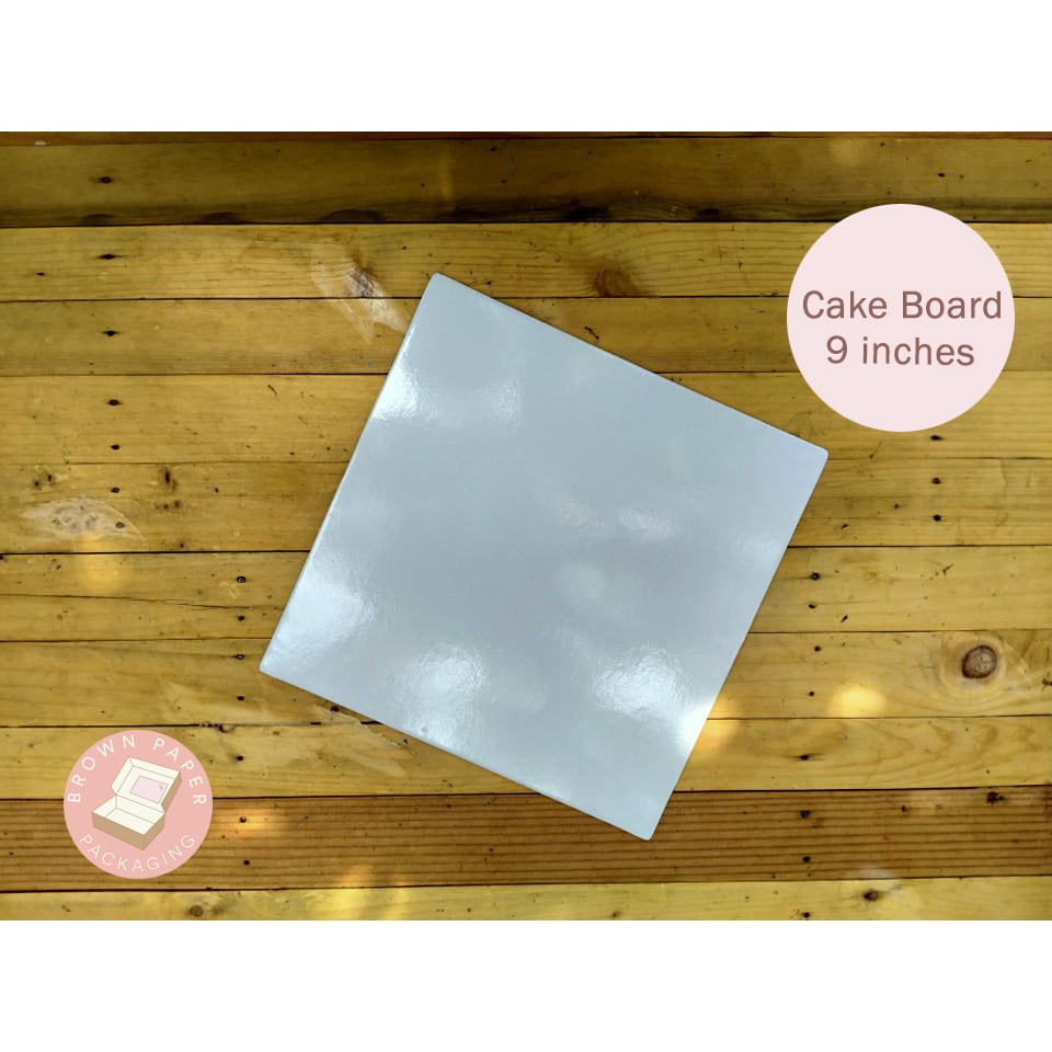 9" Laminated Square Cake Board in packs of 10pcs (Brown Paper Packaging ...