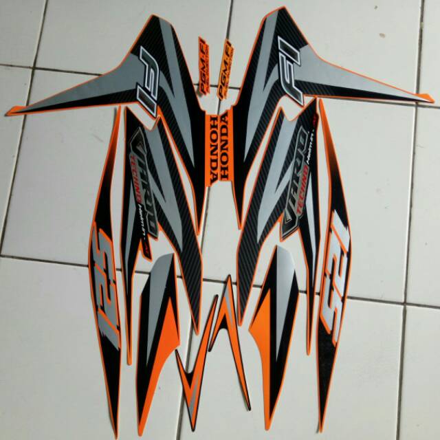 Honda vario techno 125 Motorcycle Sticker Helmet in 2012 orange ...