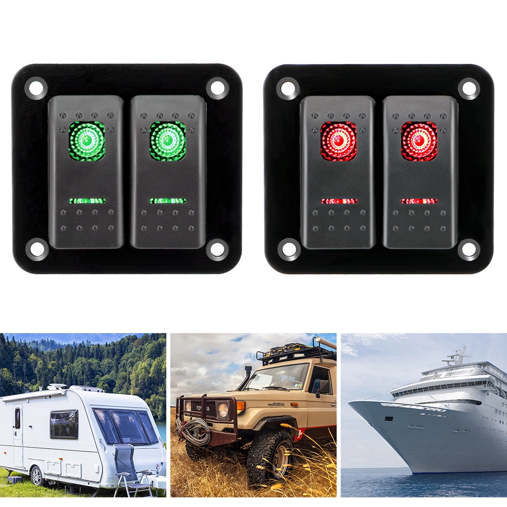 2 Gang Rocker Switch Panel for Car Marine Camper Caravans Travel ...