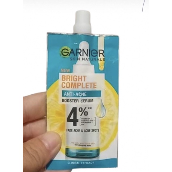 GARNIER BRIGHT COMPLETE ANTI-ACNE BOOSTER SERUM 7.5ml | Shopee Philippines