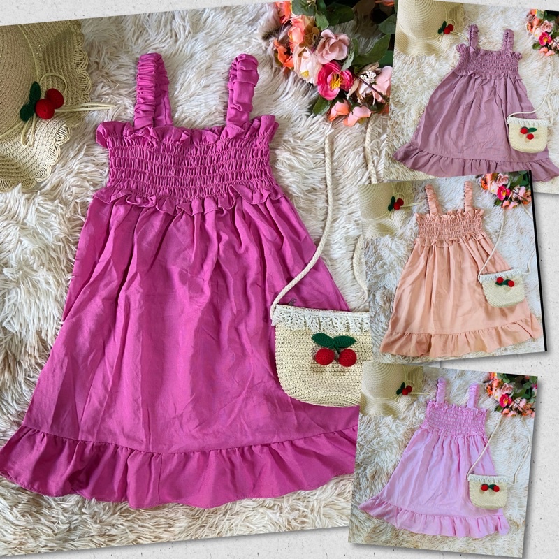 Kids Dress Challis Chest Ruffles (2-4 years old) | Shopee Philippines