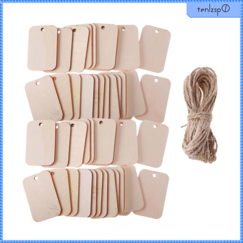 [ 100pcs Wood Gift Blank Wooden Label Board for Wedding Party Christmas ...