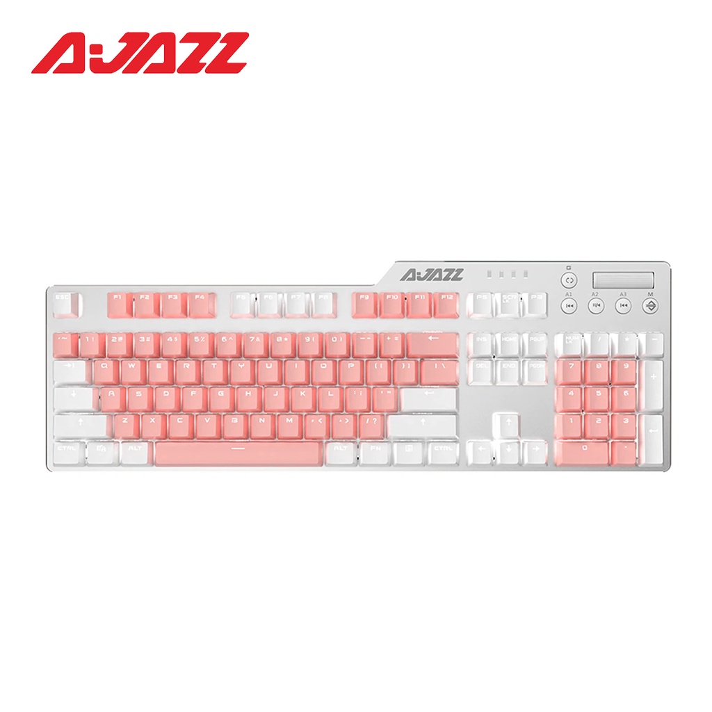 Ajazz AK35i PBT Version Gaming Mechanical Keyboard (White/Pink) (Blue ...