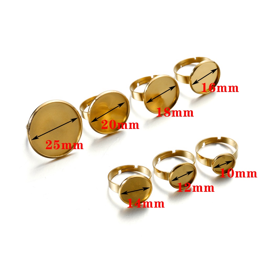 10Pcs 10-25mm Adjustable Blank Ring Base Ring Base Tray Diy Jewelry ...