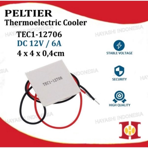 Peltier TEC TEC1 12706 Thermoelectric Ceramic Element Hot Cold 12V ...