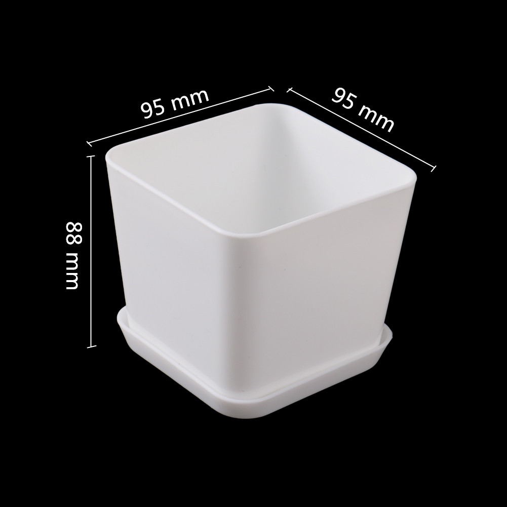 Minimalist Mini White Pots with Catch Plate for small plants and ...