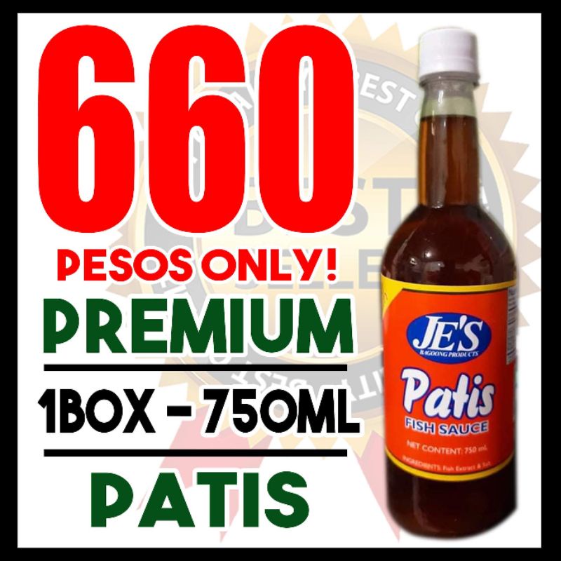 Pure Patis Pangasinan (12Pcs-1Box-750ML-Fish Sauce) | Shopee Philippines