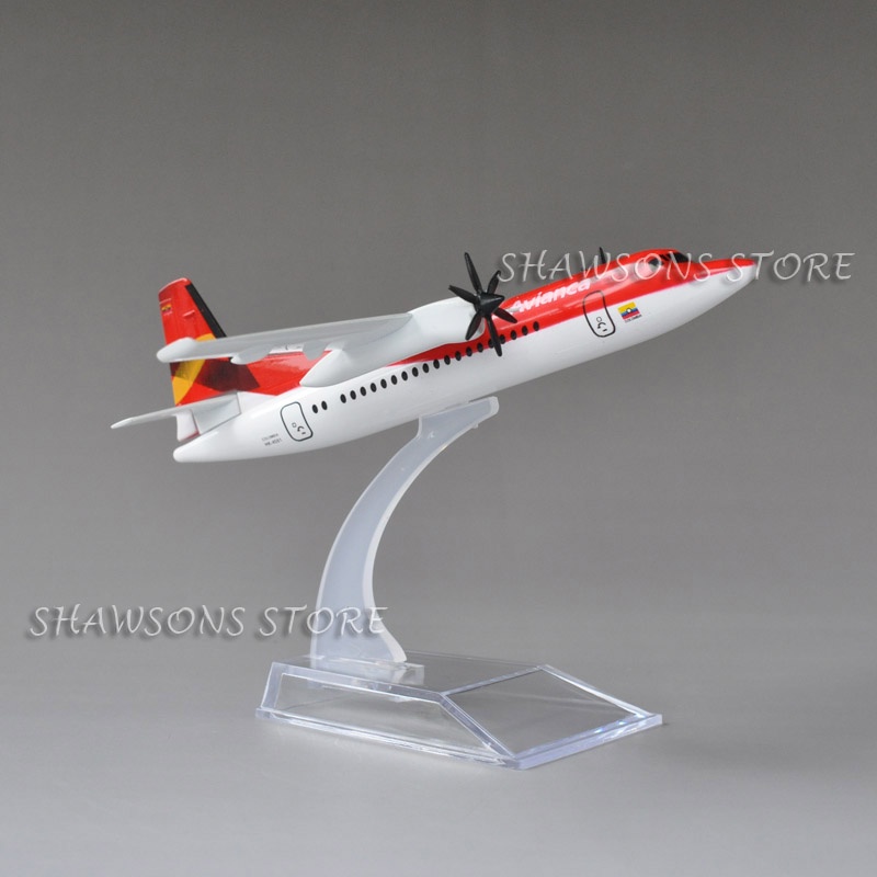 1:200 Scale Diecast Metal Plane Model Toys Fokker F50 Avianca Miniature ...