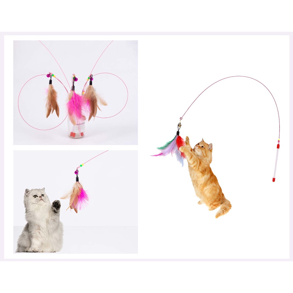 cat stick cat toys stick feather steel wire with small bell pet toys ...