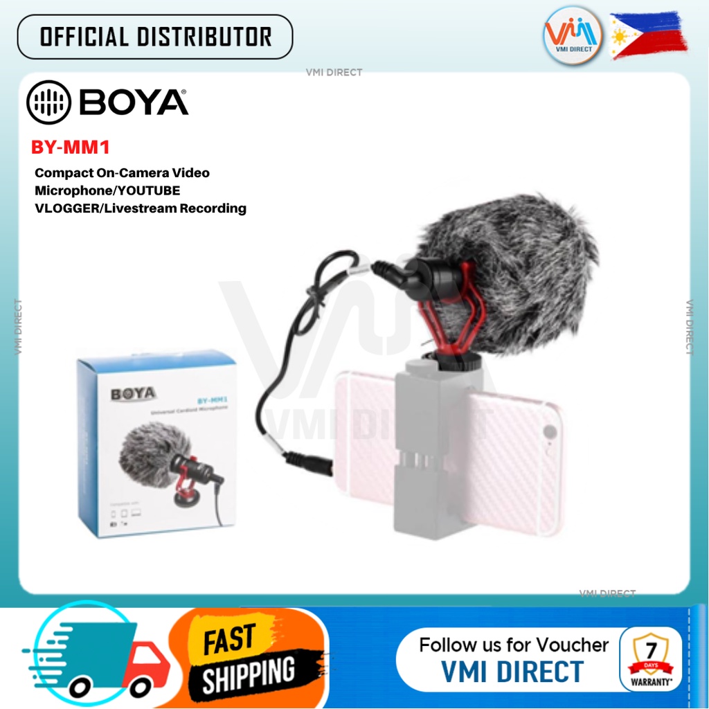 BOYA BY-MM1 Compact On-Camera Video Microphone / YOUTUBE /VLOGGER ...
