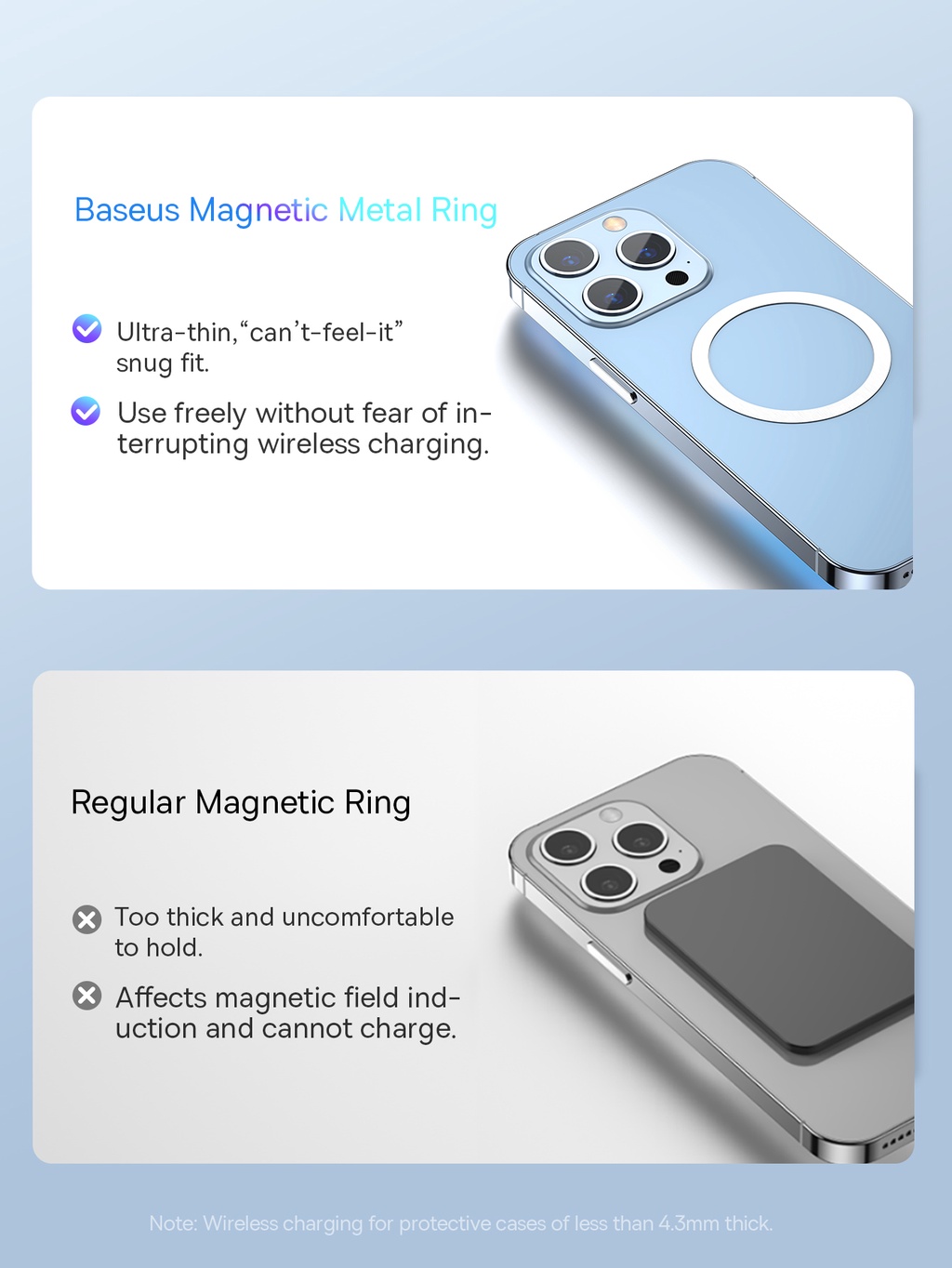 Baseus Magnetic Sticker For Wireless Charger Metal Plate Ring For ...