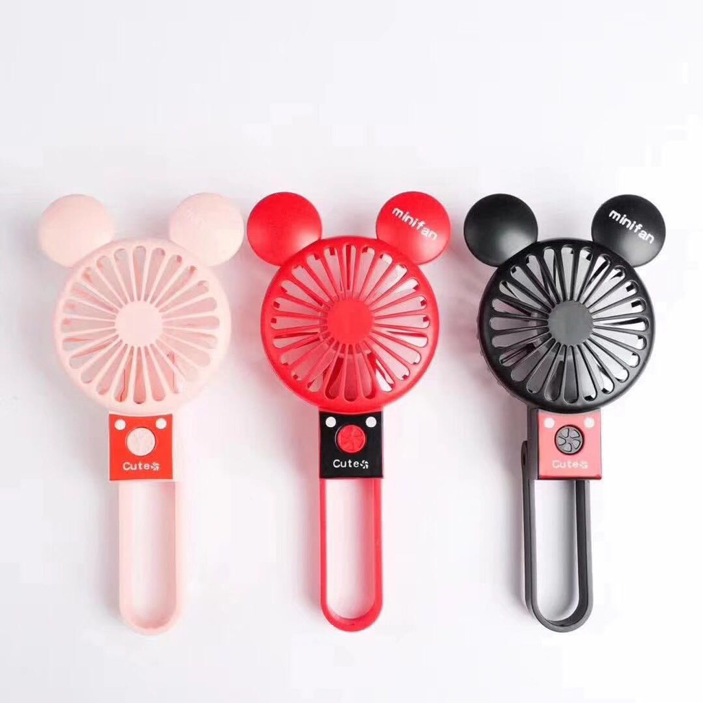 cute Cartoon character Charging mini fan with light good quality (2 ...