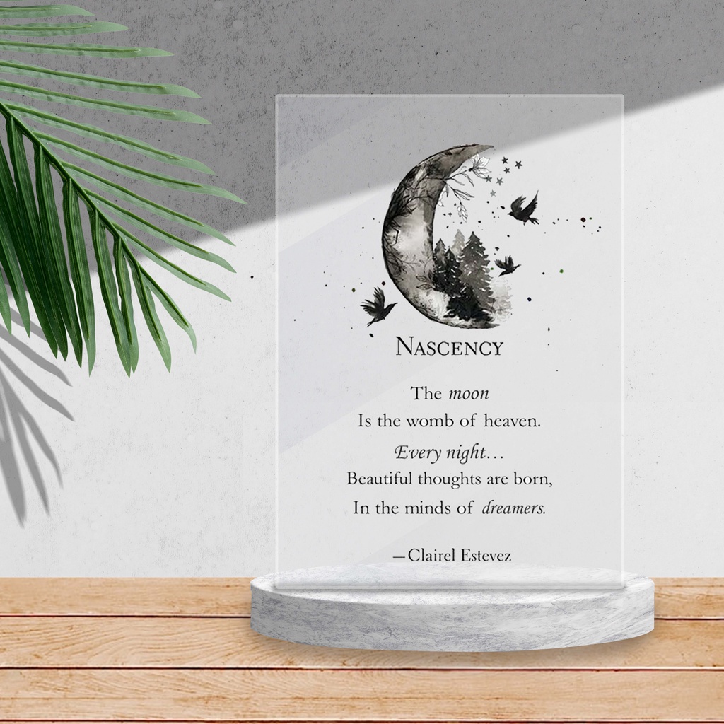 Customized Moon Inspired Design Acrylic Plaque Material UV Machine ...