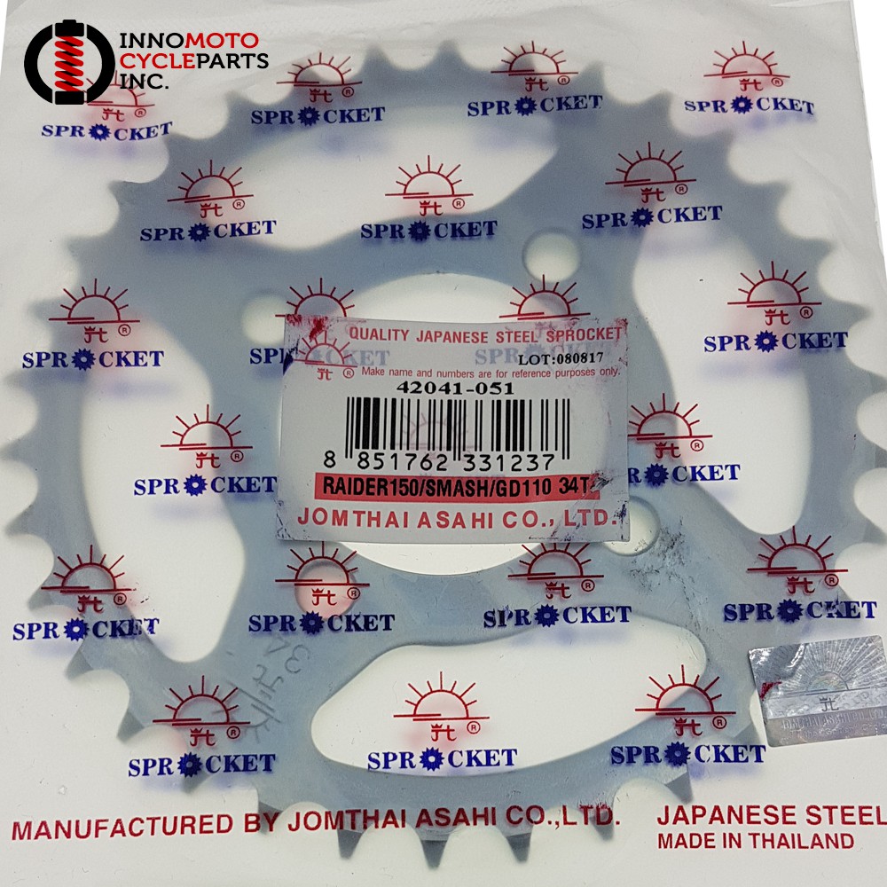 JT Rear Sprocket for Raider150 New Breed, Smash, GD110 | Shopee Philippines