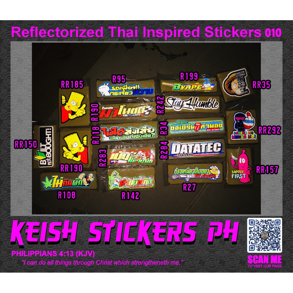 Thai Inspired Reflectorized Stickers 010 | Shopee Philippines