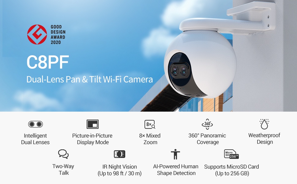 EZVIZ C8PF 1080P HD CCTV Security Camera 360° Outdoor PTZ WiFI IP ...