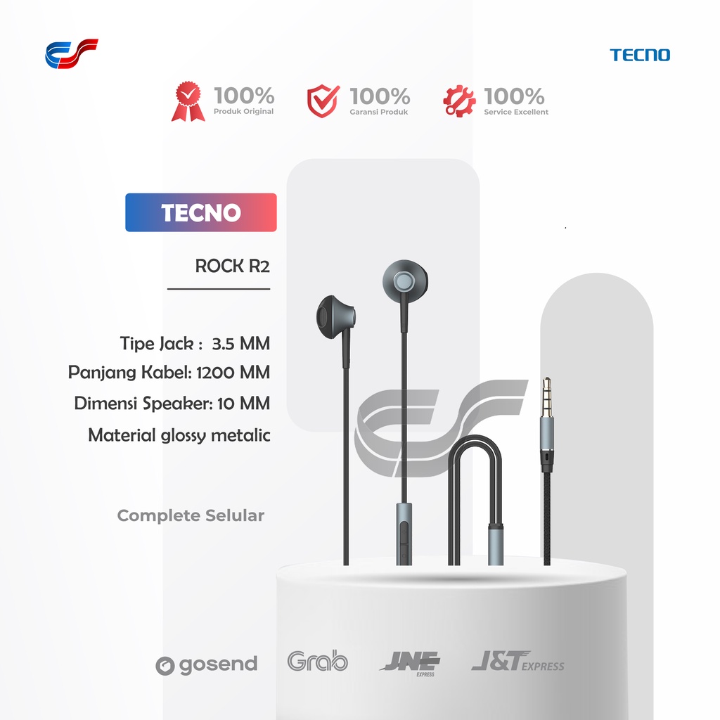 Tecno Rock R2 Earphones [In-Ear Headset, Handsfree Mic Universal, Super ...