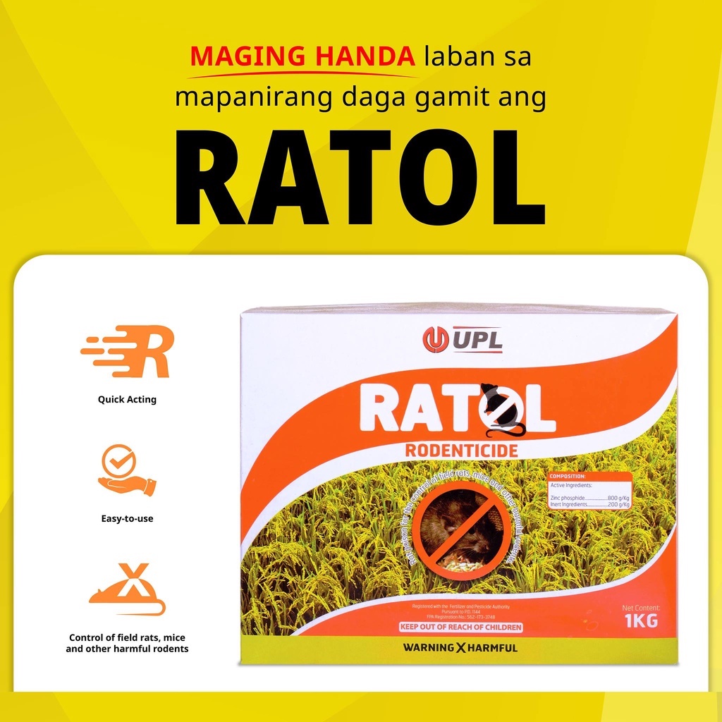 RATOL - ZINC PHOSPIDE - RODENTICIDE 10G/SACHET | Shopee Philippines