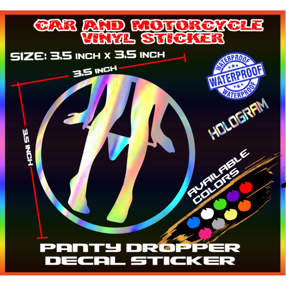 Panty Dropper Car Sticker Gold Hologram Silver Chrome Logo Sticker Shopee Philippines