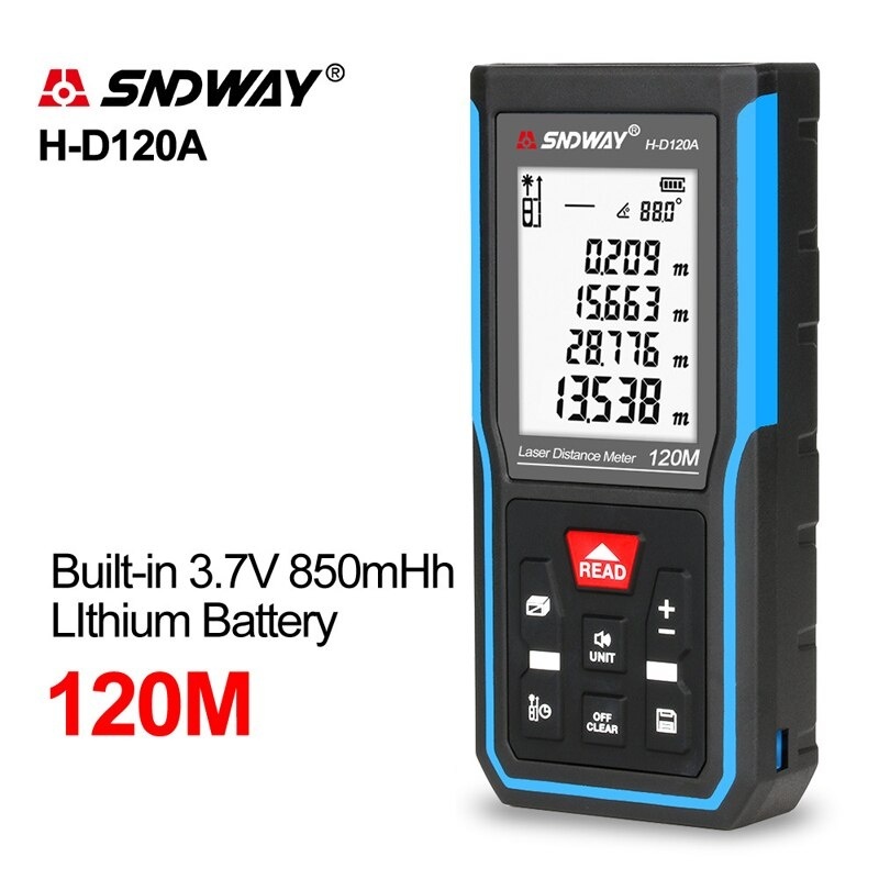 SNDWAY Laser Distance Meter 50m 70m 100m 120m Rangefinder Digital Range ...