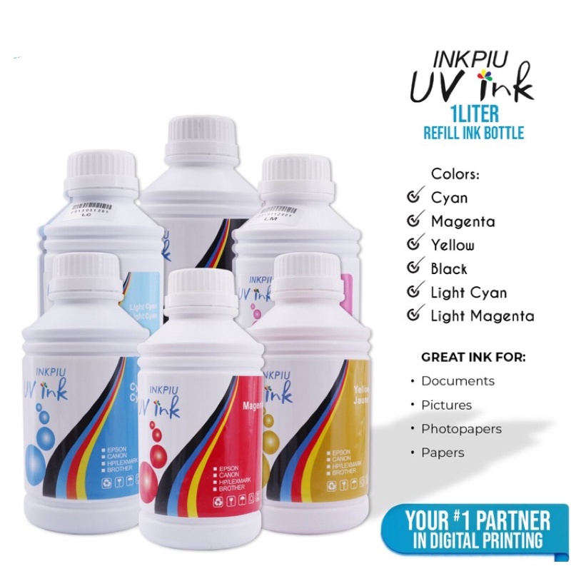 Inkpiu UV Dye Ink 1000ml Universal Refill Ink Bottle for ALL TYPES OF ...