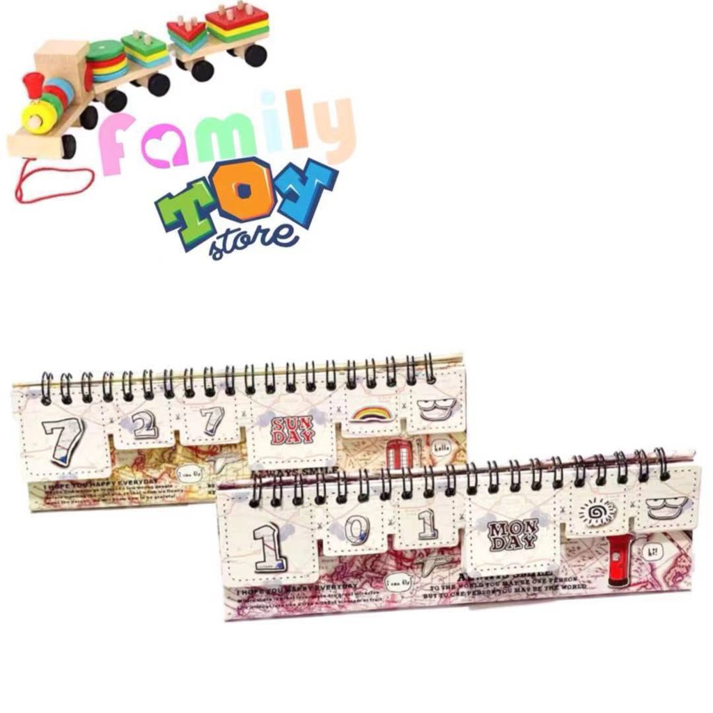 Rice European Travel DIY Desk Perpetual Calendar Random Color | Shopee ...