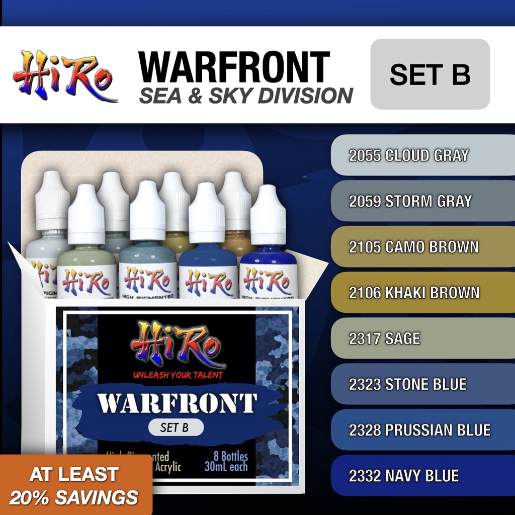Warfront Set (Set A / B / C) Hiro Paints (8x30mL) | Shopee Philippines