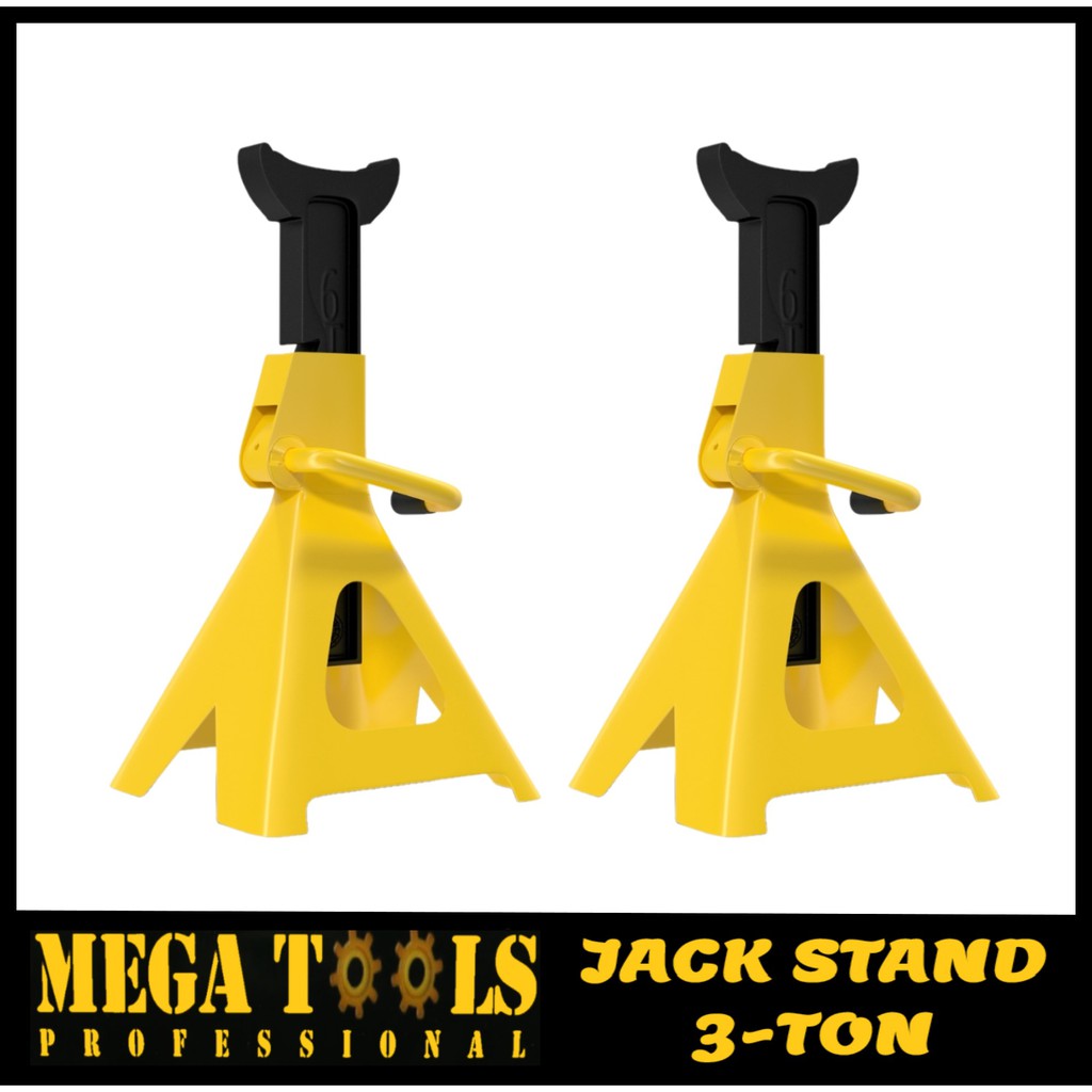 Jack Stand 3 Tons Capacity Yellow or RED Mega (Sold in Pairs) | Shopee ...