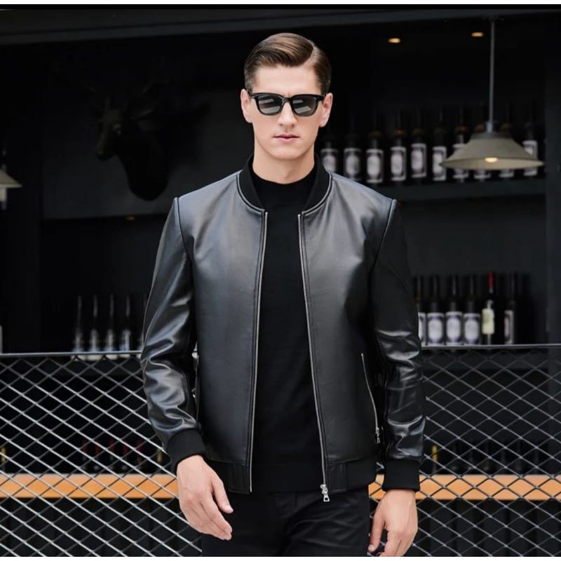 Premium Leather Jacket/Bomber Leather Jacket/Genuine Men's Leather ...