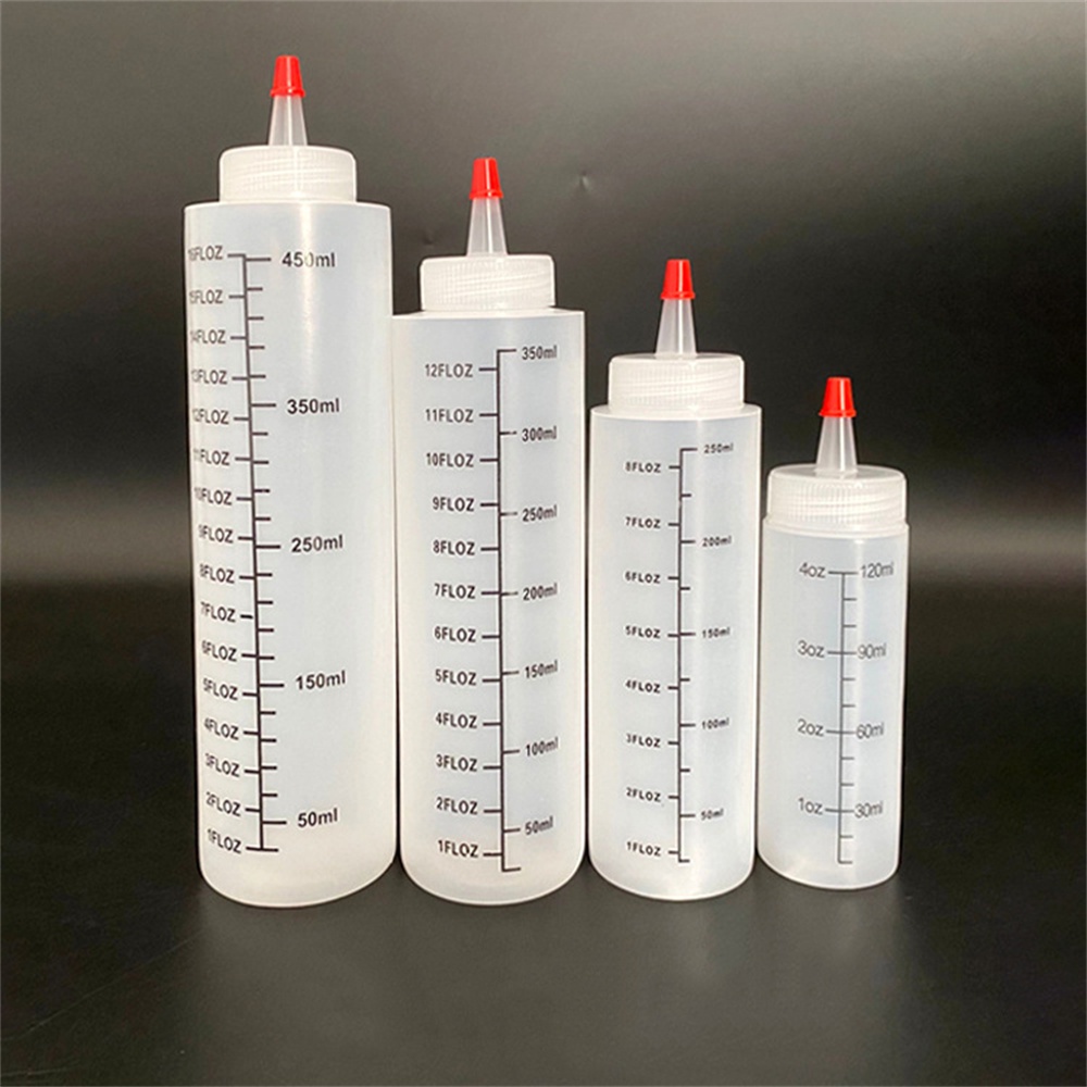120/250/350/450ml Plastic Scale Squeeze Bottle Squeezable Bottle With ...