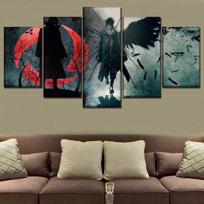 Anime Naruto Akatsuki Wall Art Decor Naruto Wall Art Decor 5pieces HD ...