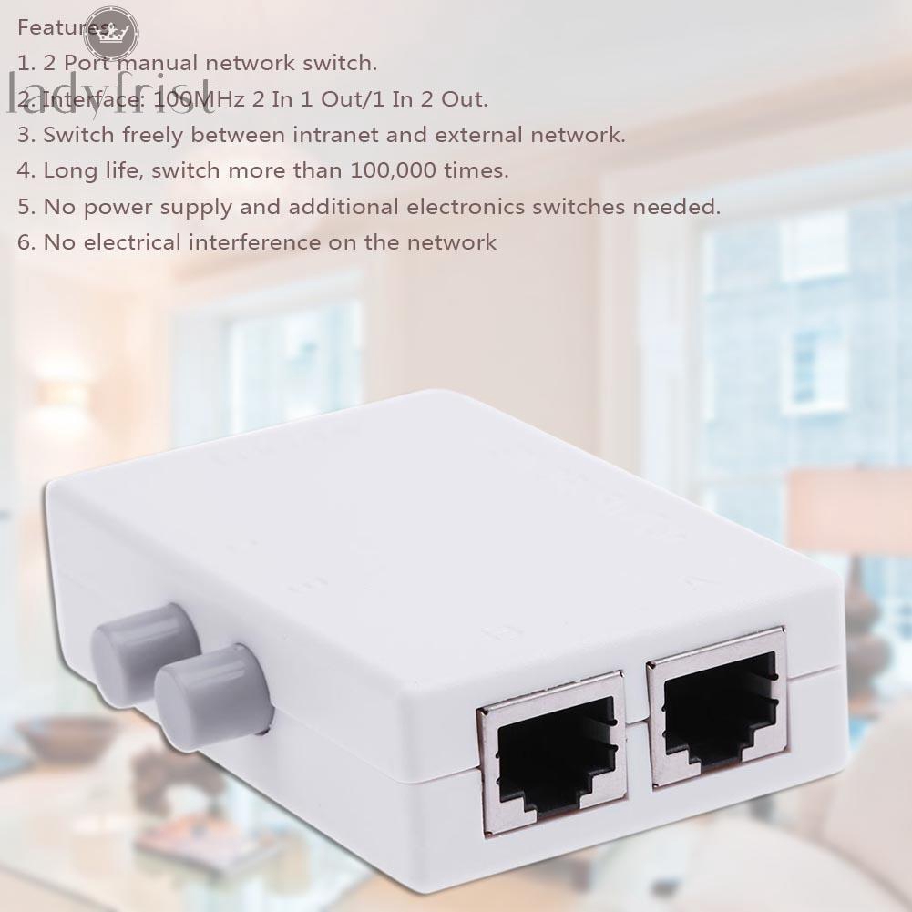 Mini 2 Port RJ45 Lan Hub Network Switch Box Computer Ethernet Internet ...