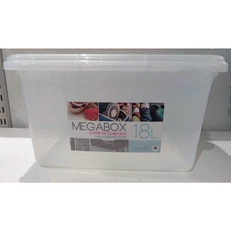 Megabox 18L Storage Box ( Clear and Light Blue ) | Shopee Philippines