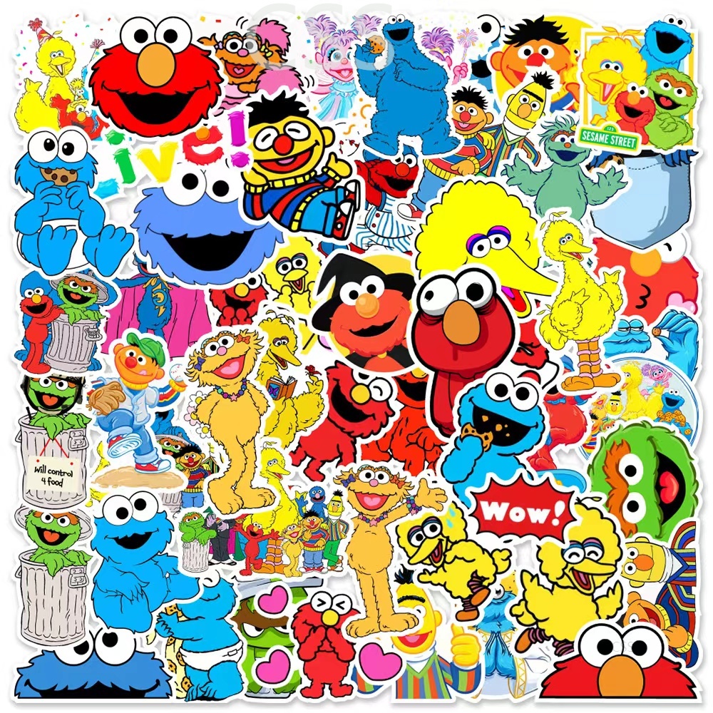 CSS.50Pcs/Set Joint Kaws Sesame Street Graffiti Waterproof Sticker Cute ...