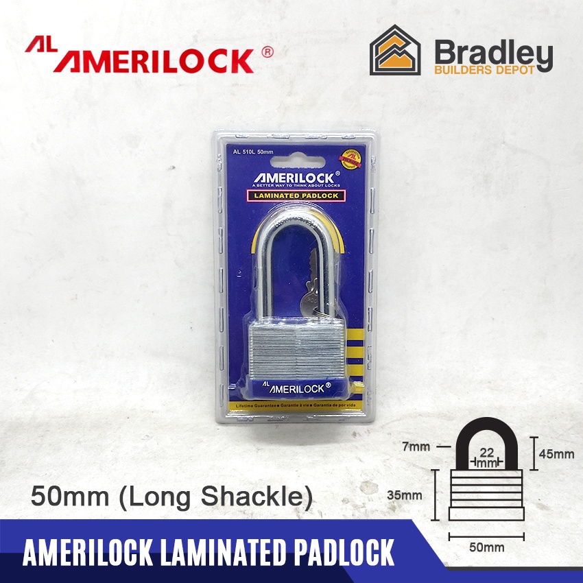 Amerilock Heavy Duty Laminated Padlock (30mm, 40mm, 45mm, 50mm ...
