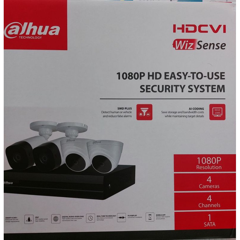 DAHUA 4 CHANNEL CCTV PACKAGE 2MP (1080P) | Shopee Philippines