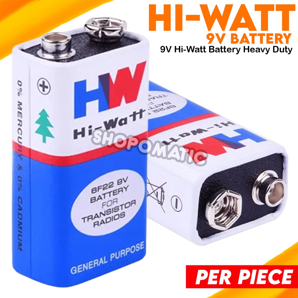 🟧Original HI-WATT 9V 9Volts Battery🟧 | Shopee Philippines