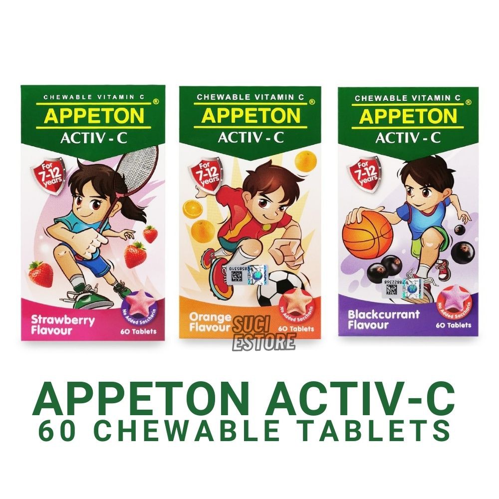 APPETON ACTIV-C 100mg Chewable Tablet for 7-12 Years Old [60 Tablets ...
