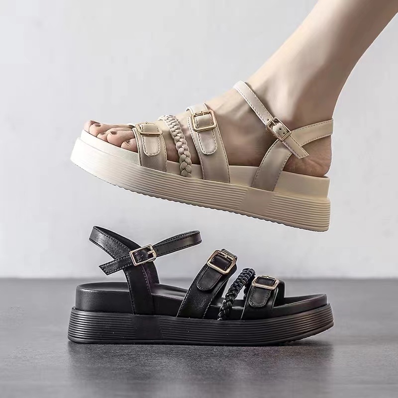 Korean version two belt rubber sandals for women | Shopee Philippines