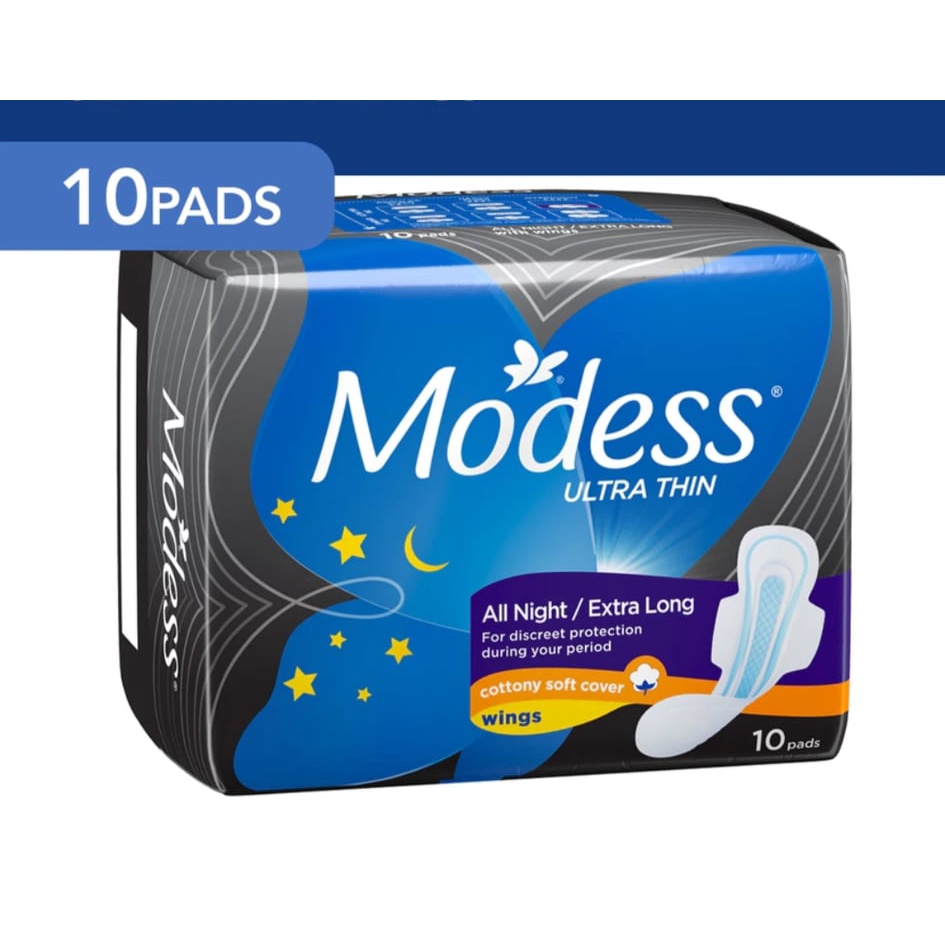 MODESS Ultra Thin All Night / Extra Long with Wings Napkins 10s ...