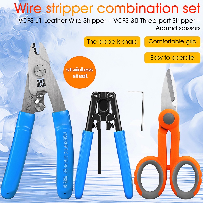 3-piece optical fiber tool set vcfs-30 optical fiber stripper/Cable ...