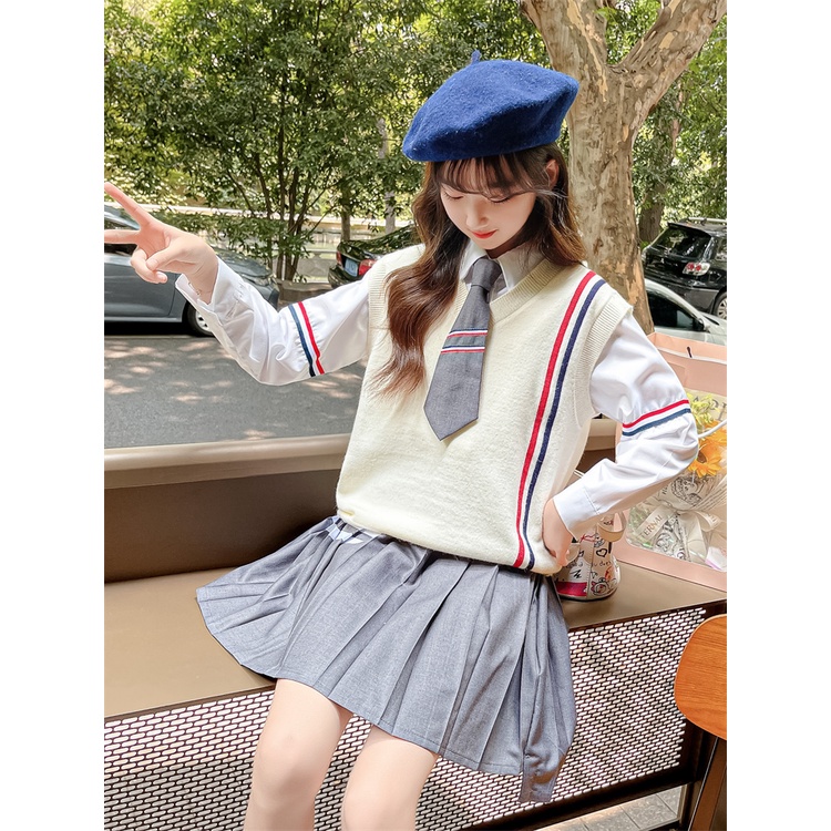 Girls College Style Vest Suit Autumn Wang Xinling Same JK Uniform ...