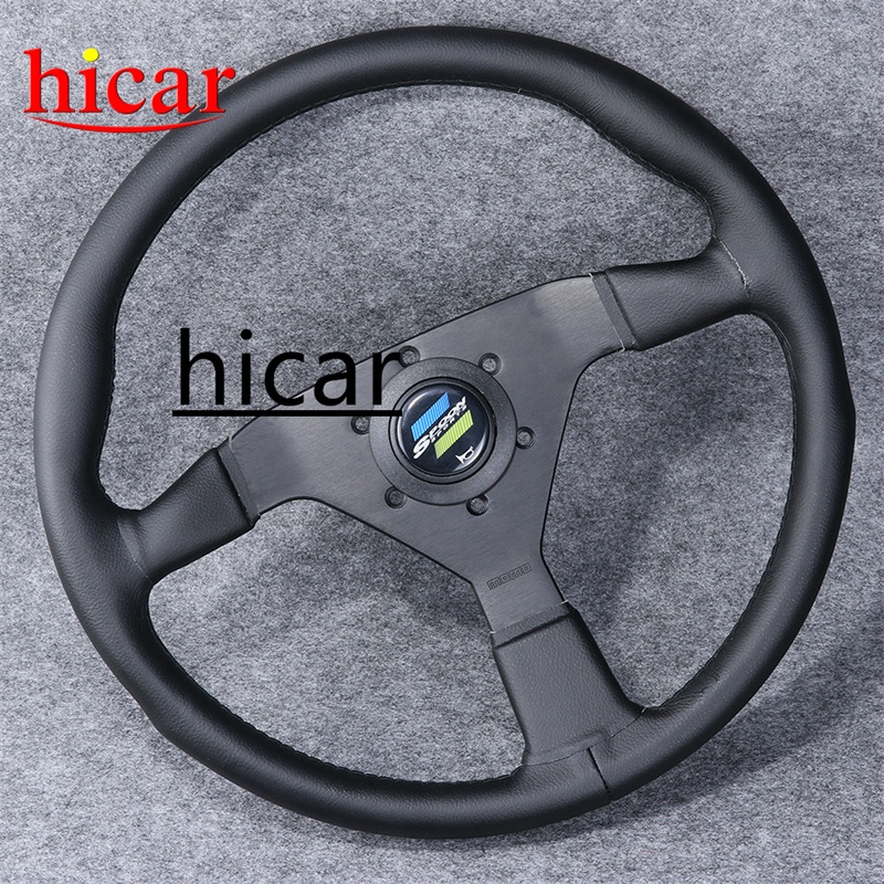 14inch/350mm Spoon Sport Black Genuine Leather Drift Sport Steering ...
