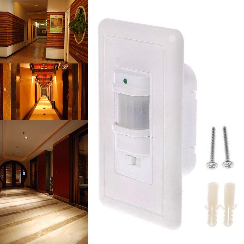 White Auto On/Off Infrared PIR Occupancy Vacancy Motion Sensor Light ...