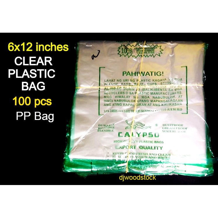 6x12 inches CLEAR PLASTIC BAG, 100 pcs , POLY PLASTIC BAG | Shopee ...