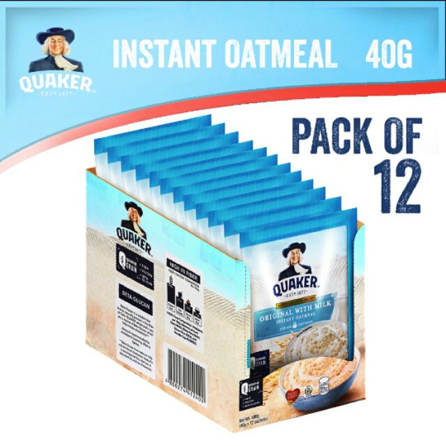Quaker Oats Instant Oatmeal 40g 12 Sachet | Shopee Philippines